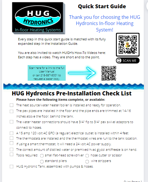 HUG Hydronics In-Floor Heating Resources | Guides & Specs